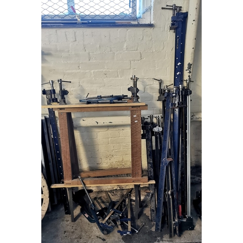 Large collection of varied and assorted carpenter's metal clamps and ...