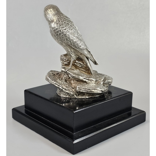 Queen Elizabeth II silver model of a Peregrine Falcon with naturalistic ...