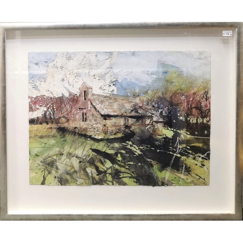 David Tress (Welsh born 1955), 'Capel Llanhywel', signed. Watercolours ...