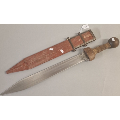 Reproduction Roman Legionary Gladius sword with red scabbard. Overall ...