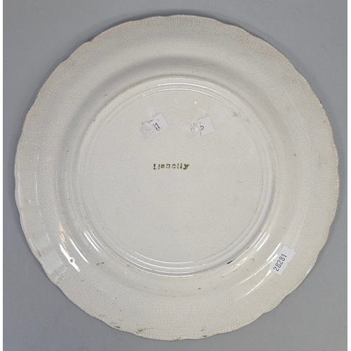 19th century Llanelly Pottery plate, probably by Shufflebotham, 'Welsh ...