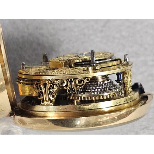 18th century silver gilt English pair cased fusee pocket watch by ...