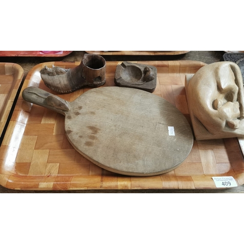 In the style of Robert 'Mouseman' Thompson, an oak ash tray, miniature ...