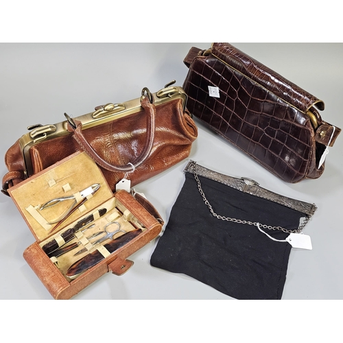 Collection of leather handbags to include: The Bridge, Crocodile ...