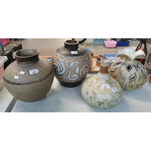 Four studio pottery vases. (4) (B.P. 21% + VAT)