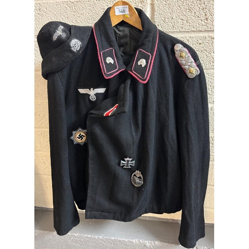 WWII German Panzer-style uniform, with shoulder boards, collar tabs ...