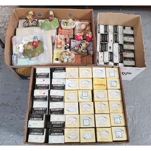Three boxes of Eggbert and Friends figurines, many in original boxes ...