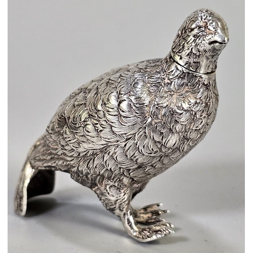 Edward VII silver naturalistic study of a Grouse, by B Muller & Son ...