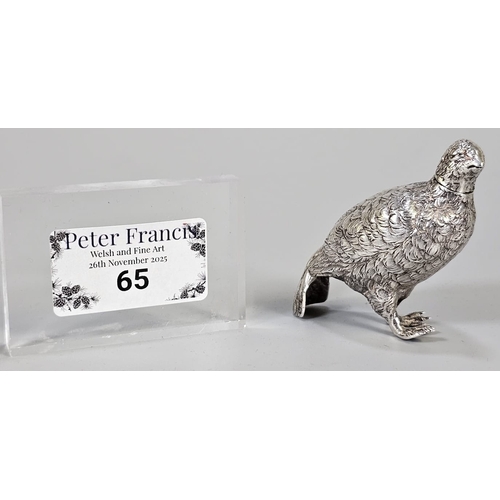 Edward VII silver naturalistic study of a Grouse, by B Muller & Son ...