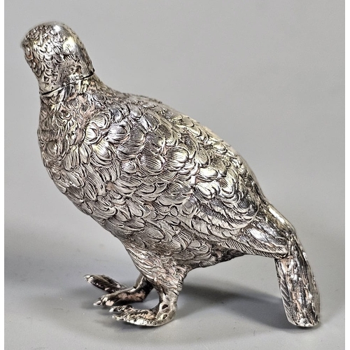 Edward VII silver naturalistic study of a Grouse, by B Muller & Son ...