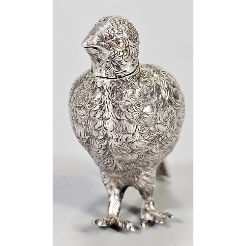 Edward VII silver naturalistic study of a Grouse, by B Muller & Son ...