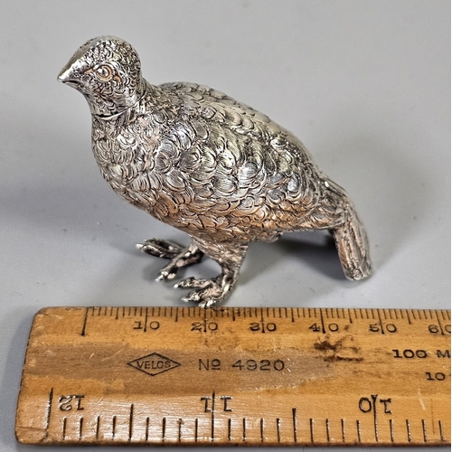 Edward VII silver naturalistic study of a Grouse, by B Muller & Son ...