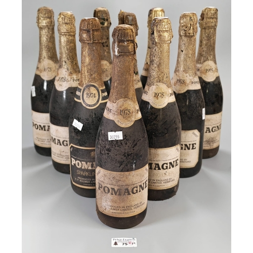 Ten bottles of Pomagne sparkling cider circa 1975, 710ml. (10) (B.P. 21 ...