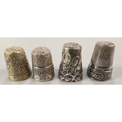Collection of silver thimbles. 1.62 troy oz approx. (B.P. 21% + VAT)
