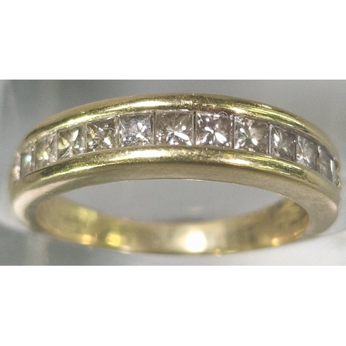 18ct gold twelve stone channel set half eternity ring. 5.1g approx ...