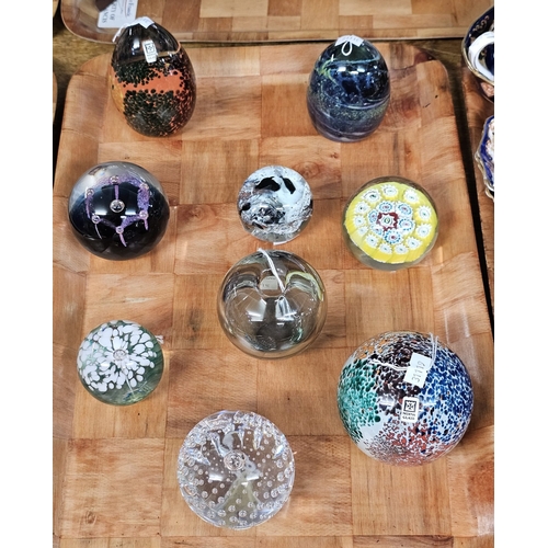 Collection of Art Glass paperweights to include: Mdina, Holmegaard ...