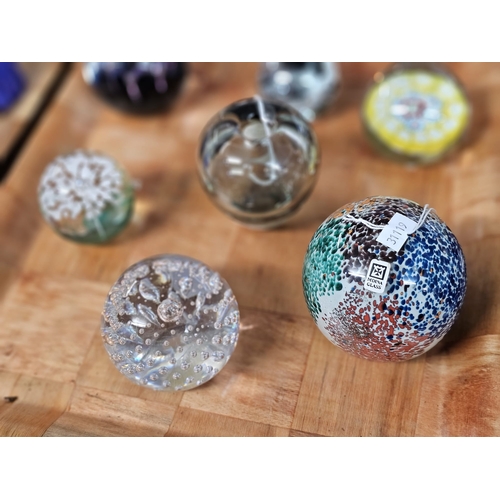 Collection of Art Glass paperweights to include: Mdina, Holmegaard ...