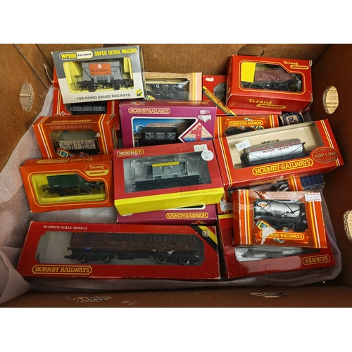 Box of Hornby OO gauge models, in original boxes, to include LMS Coach ...