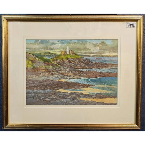 Phillip Y Davies RWS (Welsh 1953-2016), 'Mumbles Lighthouse', signed ...