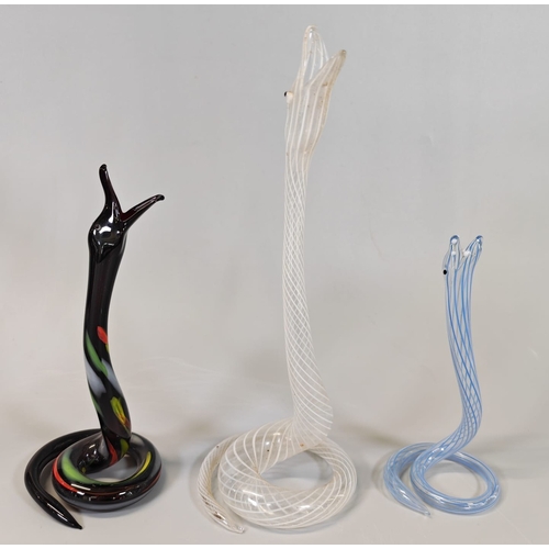Collection of seven vintage Lampwork glass snake vases. (B.P. 21% + VAT)