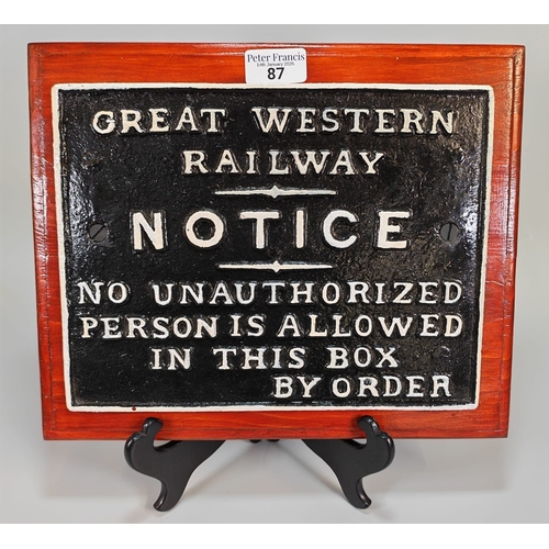 Vintage hand-painted black and white wooden signal box door notice, For ...