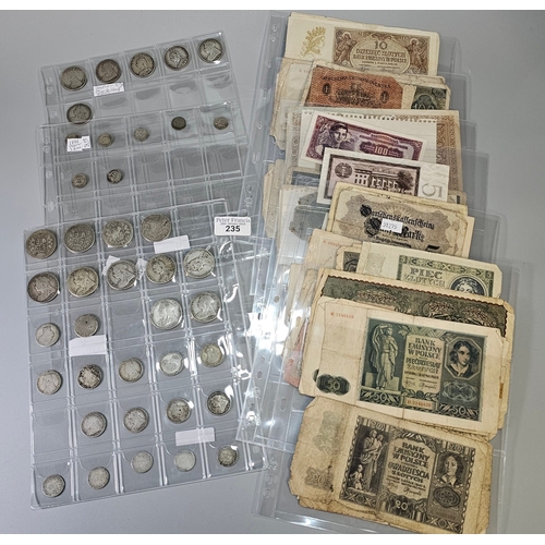 Collection of assorted foreign bank notes to include: Iran, Poland etc ...