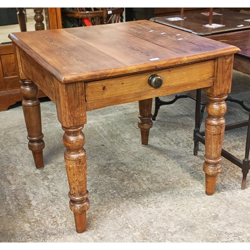 Victorian style pine rectangular shaped kitchen table on baluster ...
