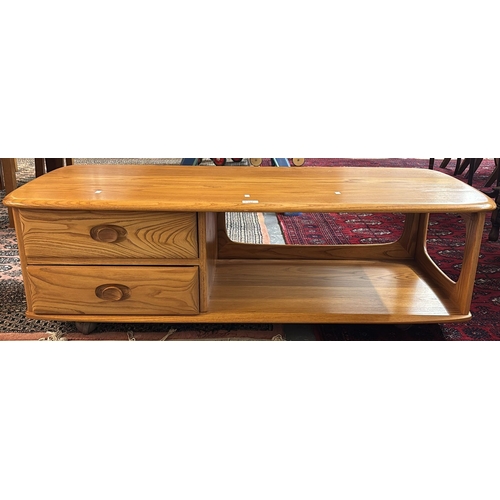 Mid century Ercol light elm' Minerva' coffee table/tv stand. (B.P. 21% ...