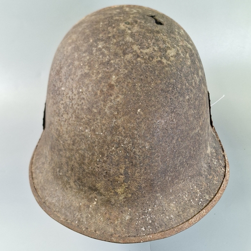 WWI Anglo-Belgian “Elisabeth” helmet, of shallow bowl form with ...