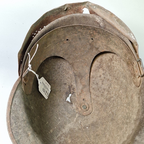 WWI Anglo-Belgian “Elisabeth” helmet, of shallow bowl form with ...