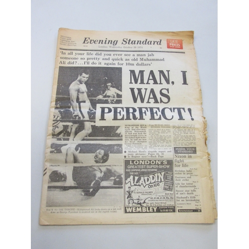 SUPER RARE Boxing Ephemera Evening Standard Newspaper MUHAMMAD ALI v ...