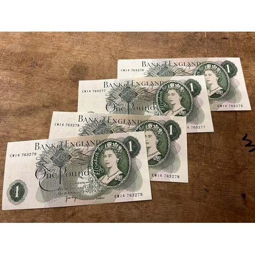 4 MINT POUND NOTES CONSECUTIVE NUMBERS