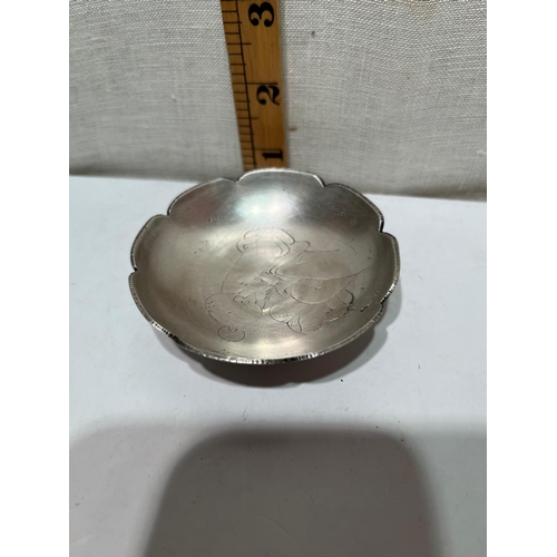 CHINESE SILVER PIN DISH