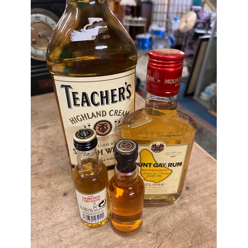 TEACHERS WHISKEY RUM AND 2 MINIS