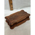 EARLY WOODEN STAMP BOX