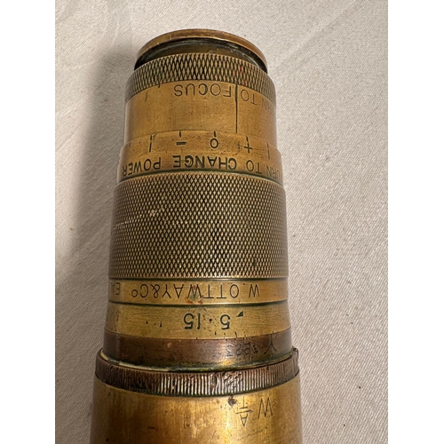 BRASS WW1 1909 TANK TELESCOPE MADE BY W.OTTWAY AND CO NO1649