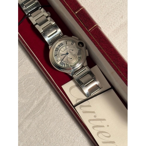 CARTIER STAINLESS STEEL DATE WATCH