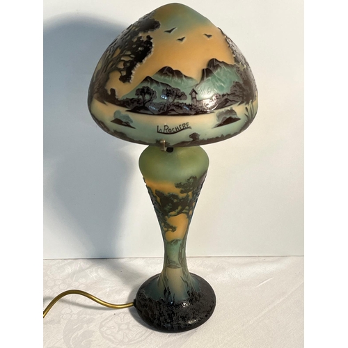 LA ROCHERE GLASS MUSHROOM LAMP SLIGHT DAMAGE