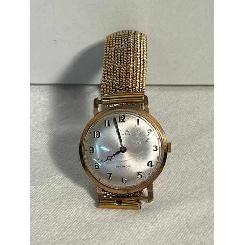 AVIA 9CT WRIST WATCH YELLOW METAL STRAP