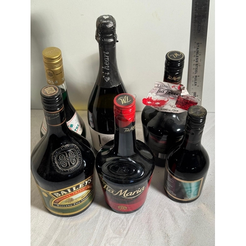 6 BOTTLES AND CONTENTS