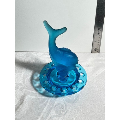 JOSEF INWALD BLUE GLASS FISH CENTREPIECE