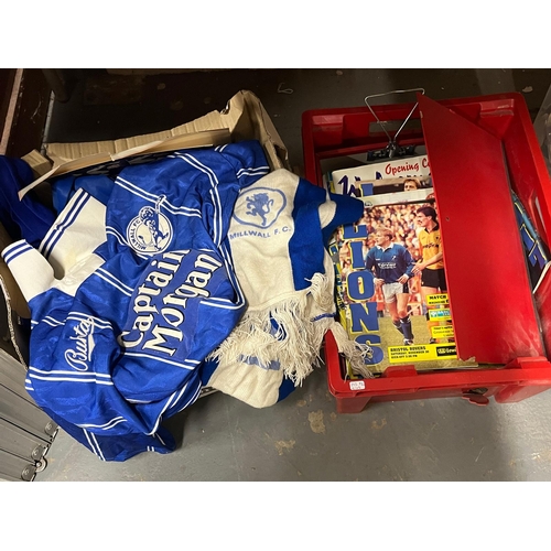 BOX MILLWALL PROGRAMMES AND BOX SHIRTS ETC
