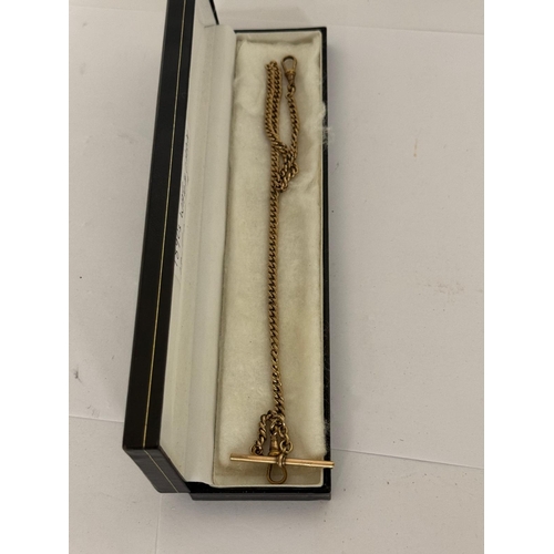 1890S WATCH CHAIN 22CT ROSE ROLLED GOLD