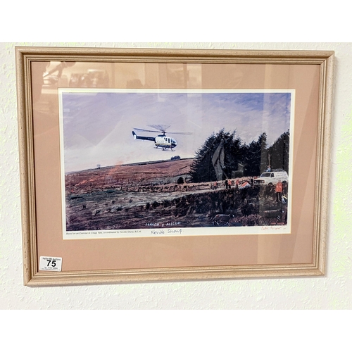 Signed Peter Brook Print of Cragg Vale Police Search and Rescue, inc ...