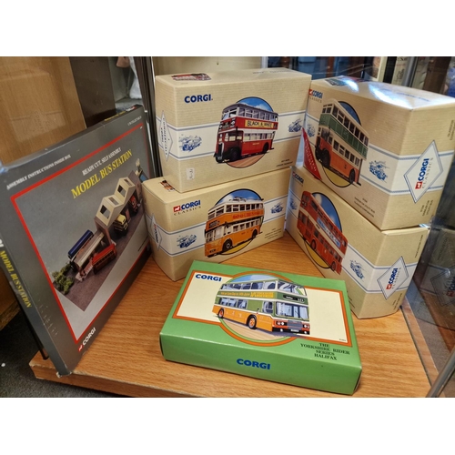 Group of Five Corgi Die Cast Double Decker Buses Transport inc ...