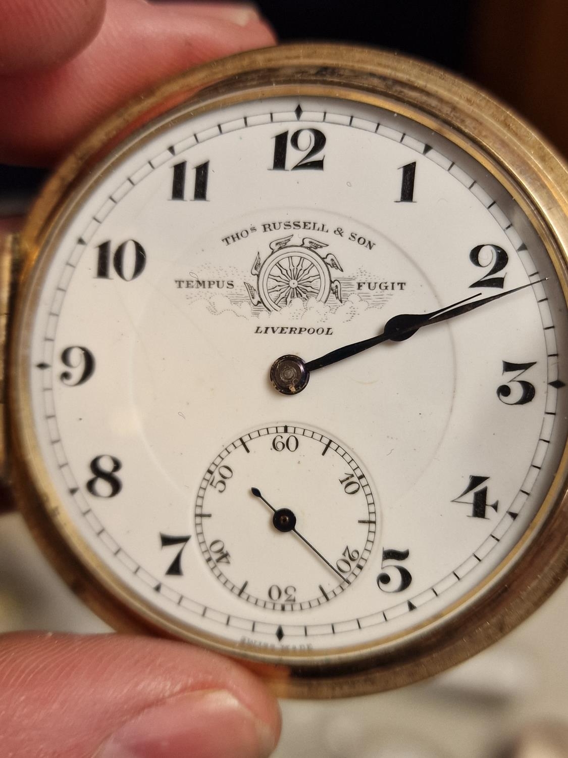Gold Plated Pocketwatch - Thos Russell & Sons of Liverpool, by Illinois ...