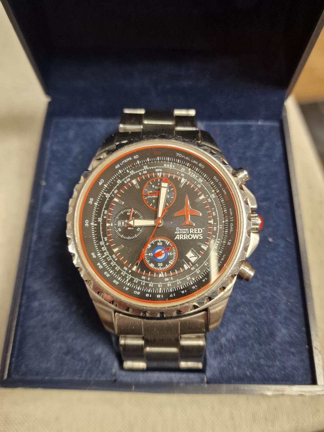 Royal Air Force Red Arrows Chronograph Wrist Watch - 3862, good working ...