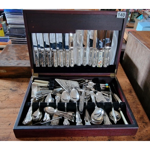 Extensive Kings Pattern Cased Cutlery Set