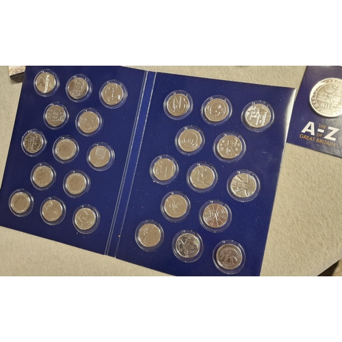 Various Coin Sets including Proof Currency Sets, A-Z 10p Pieces & Gold ...