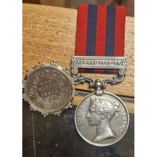 1889-1892 Lushai India British Army Service Medal - 4529 Lance Corporal ...
